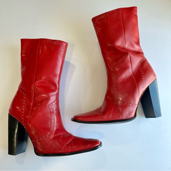 Perfect Details | Shoes | Vintage Western Red Booties Burgundy Boots ...